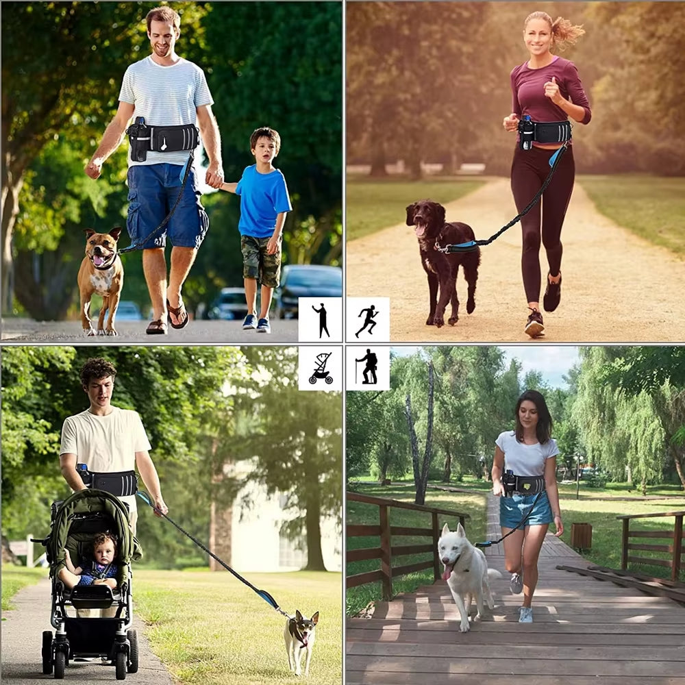 Bungee Waist Dog Leash | Hands‑Free Running Belt with Fanny Pack ...
